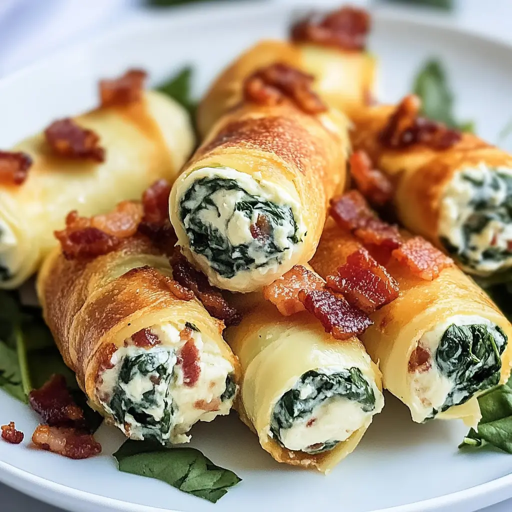 Easy Keto Spinach Bacon Cream Cheese Rolls