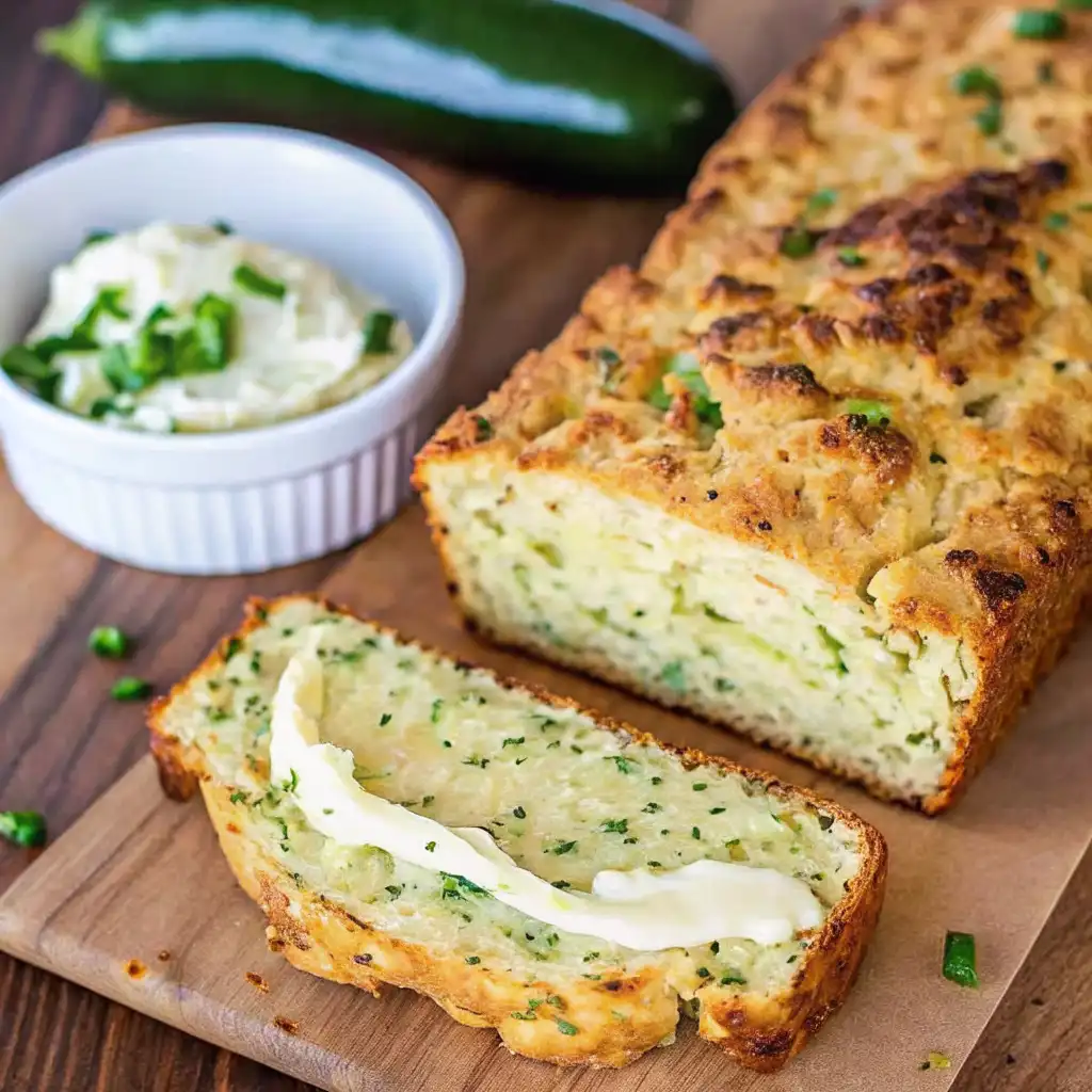 Cheddar Zucchini Bread with Jalapeño Honey Butter Recipe