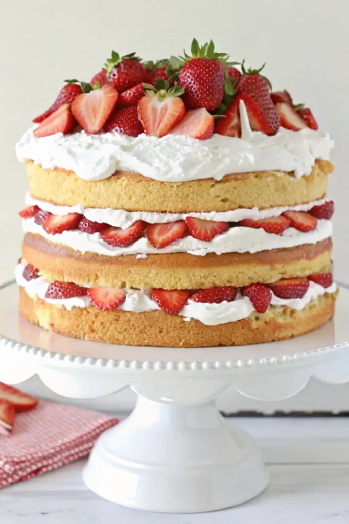 The Best Strawberry Shortcake Cake (Easy Layered Cake Recipe)