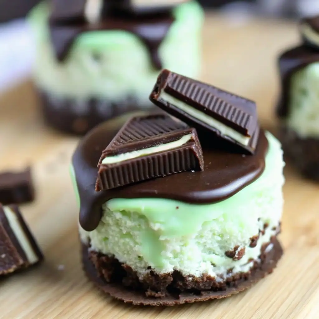 Andes Mint Mini Cheesecakes (Easy Individual St. Paddy’s Desserts)