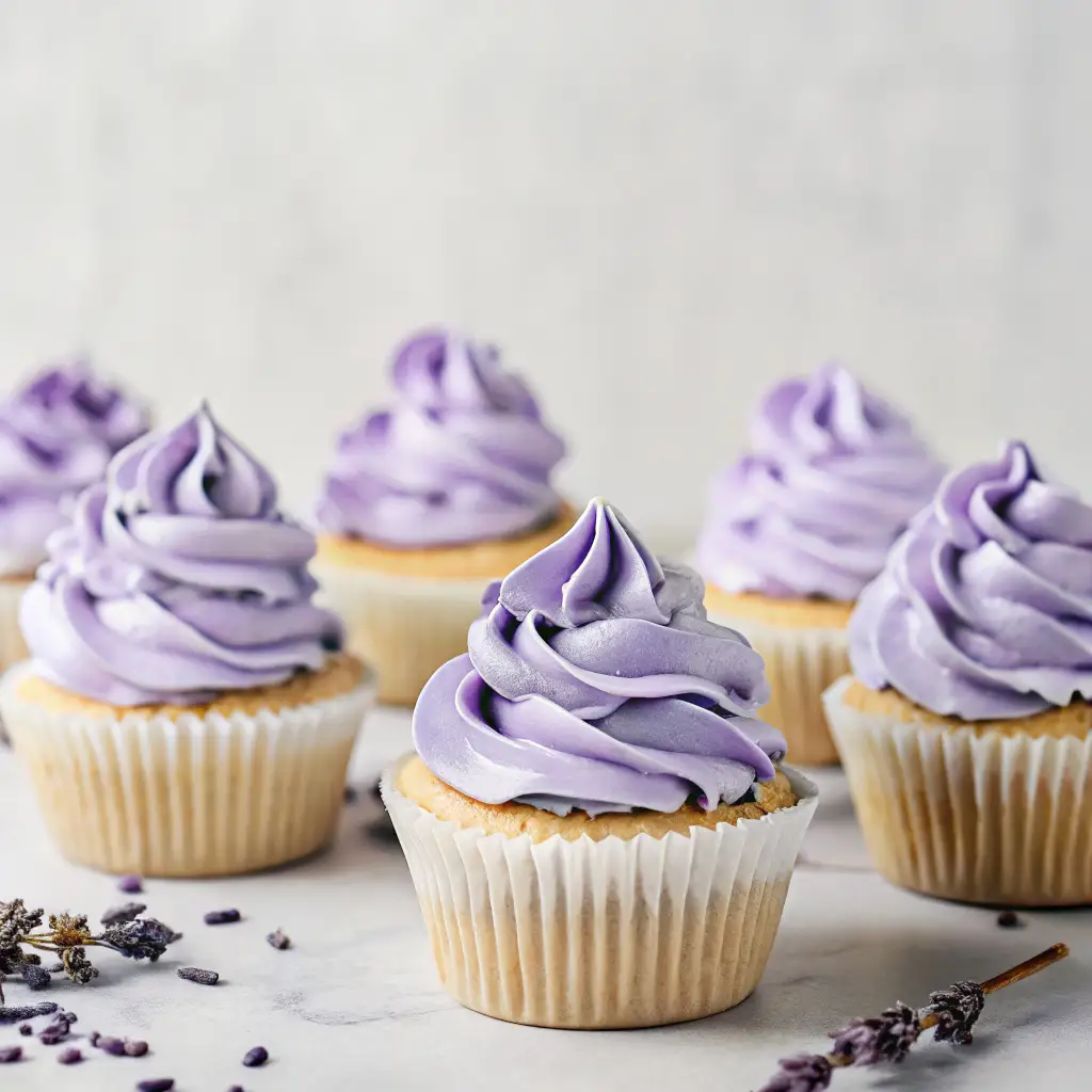 Honey Lavender Cupcakes (Soft Floral Sponge & Honey Buttercream)