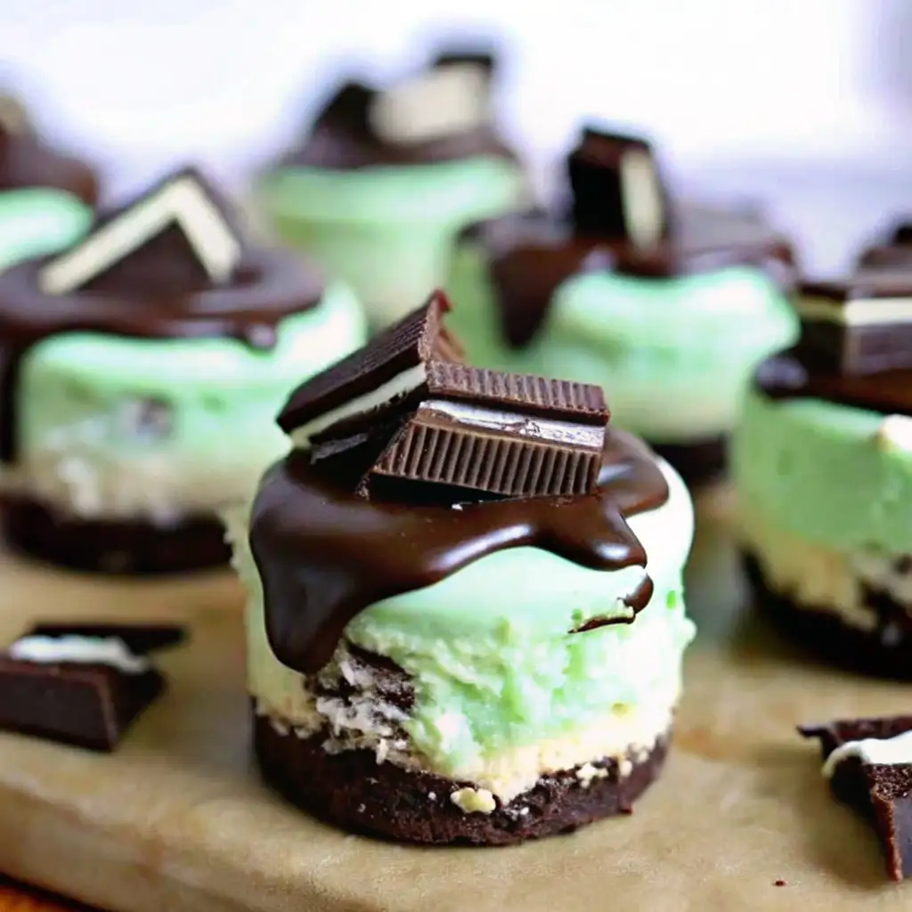 Andes Mint Mini Cheesecakes (Easy Individual St. Paddy’s Desserts)