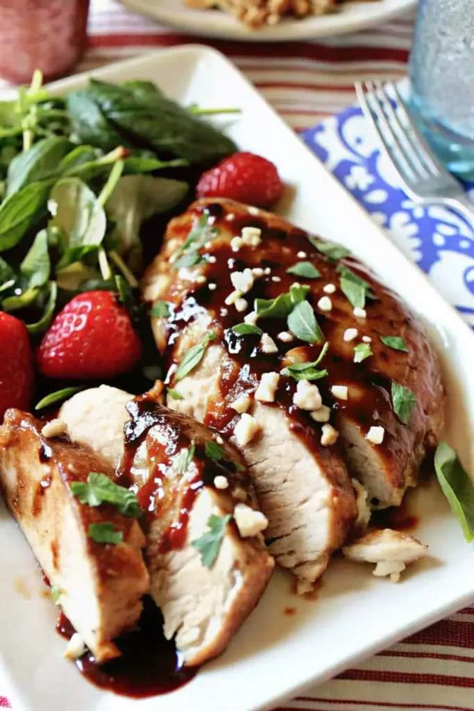 Strawberry Basil Chicken (Easy Balsamic Glazed Summer Recipe)