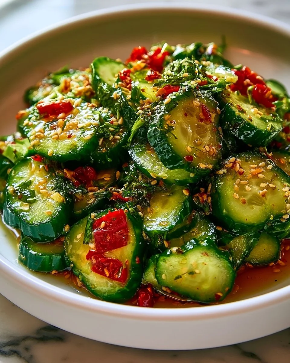 Crispy 20-Minute Copycat Gochugaru Korean Cucumber Salad